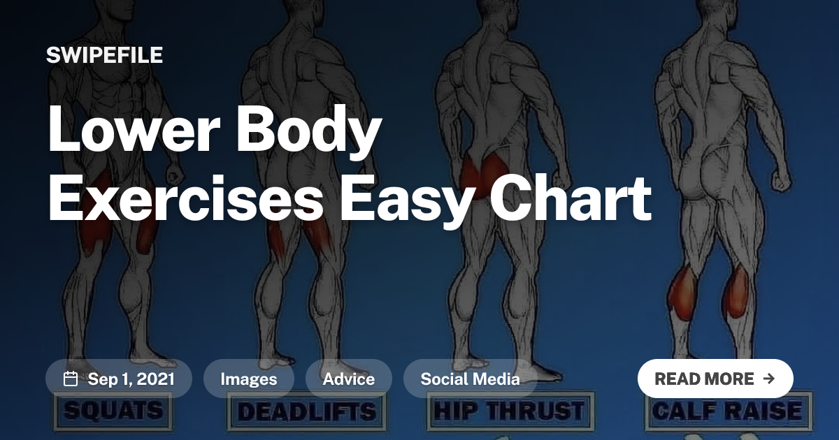 Lower Body Exercises Easy Chart | SwipeFile