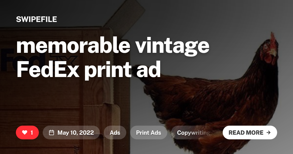 memorable vintage FedEx print ad | SwipeFile