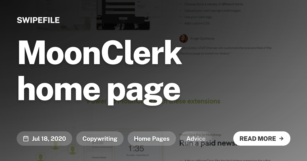 MoonClerk home page | SwipeFile