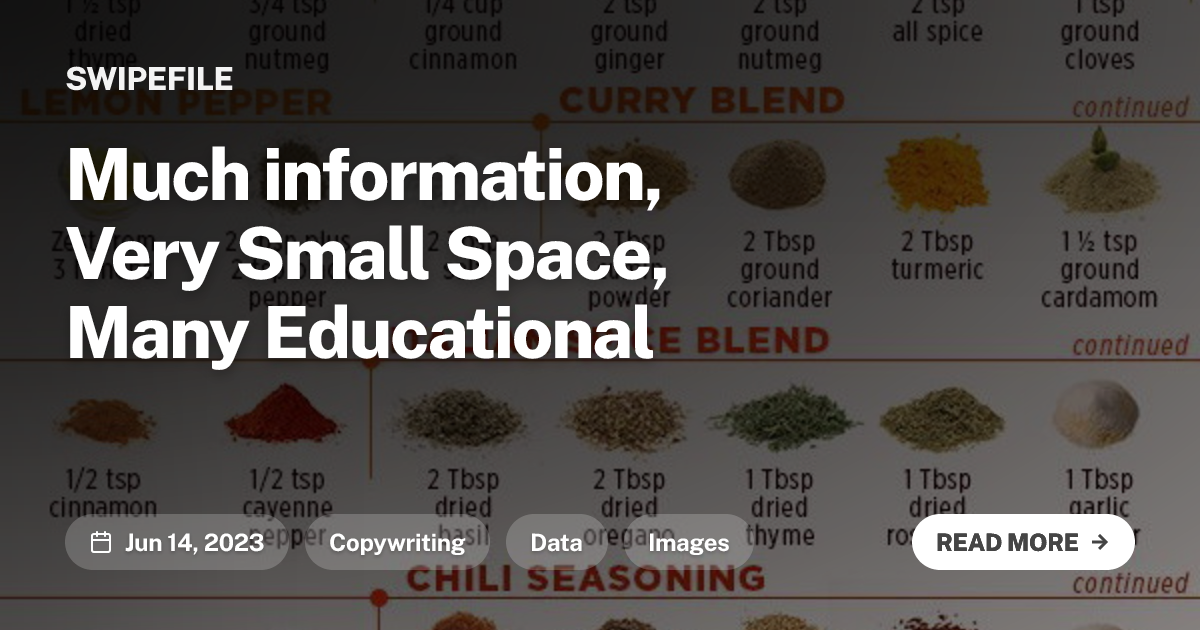 Much information, Very Small Space, Many Educational | SwipeFile