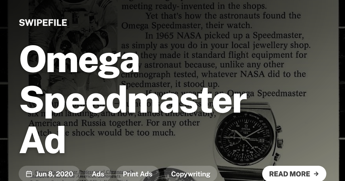 Omega Speedmaster Ad | SwipeFile