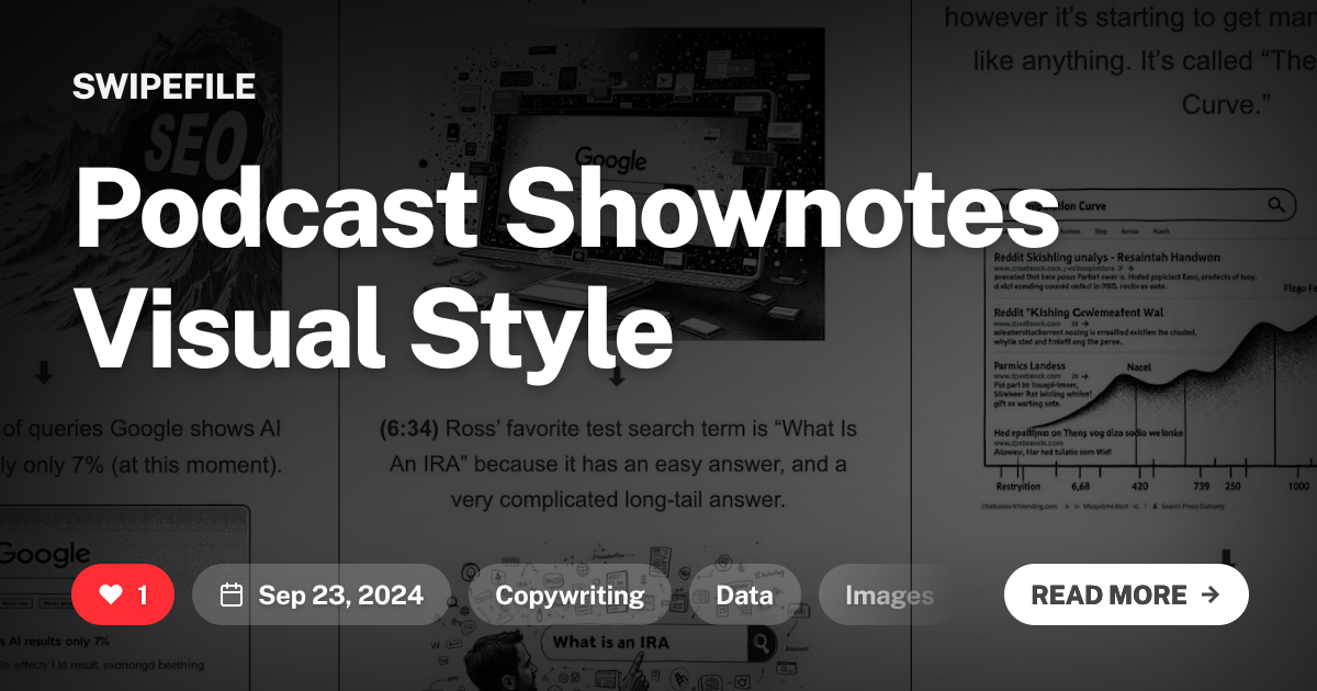 Podcast Shownotes Visual Style | SwipeFile