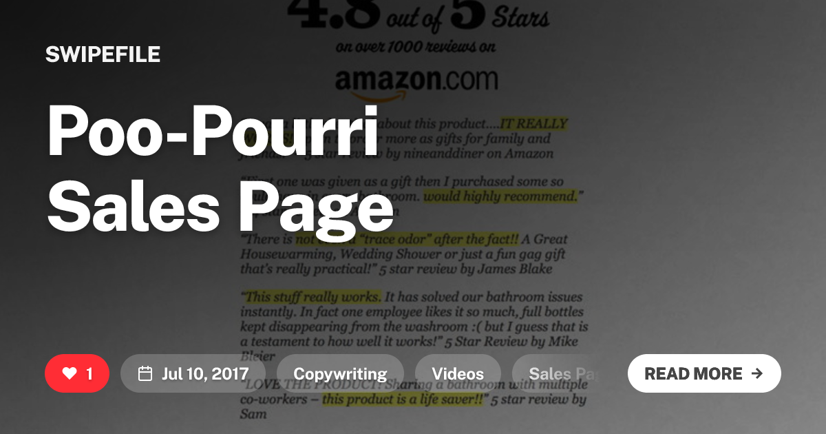 Poo-Pourri Sales Page | SwipeFile