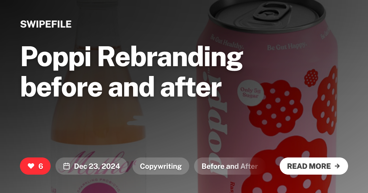 Poppi Rebranding before and after | SwipeFile