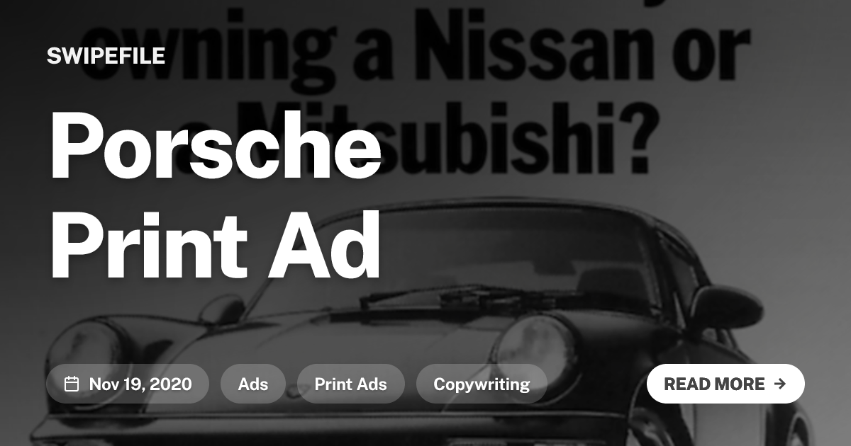 Porsche Print Ad | SwipeFile