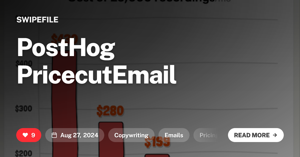 PostHog PricecutEmail | SwipeFile