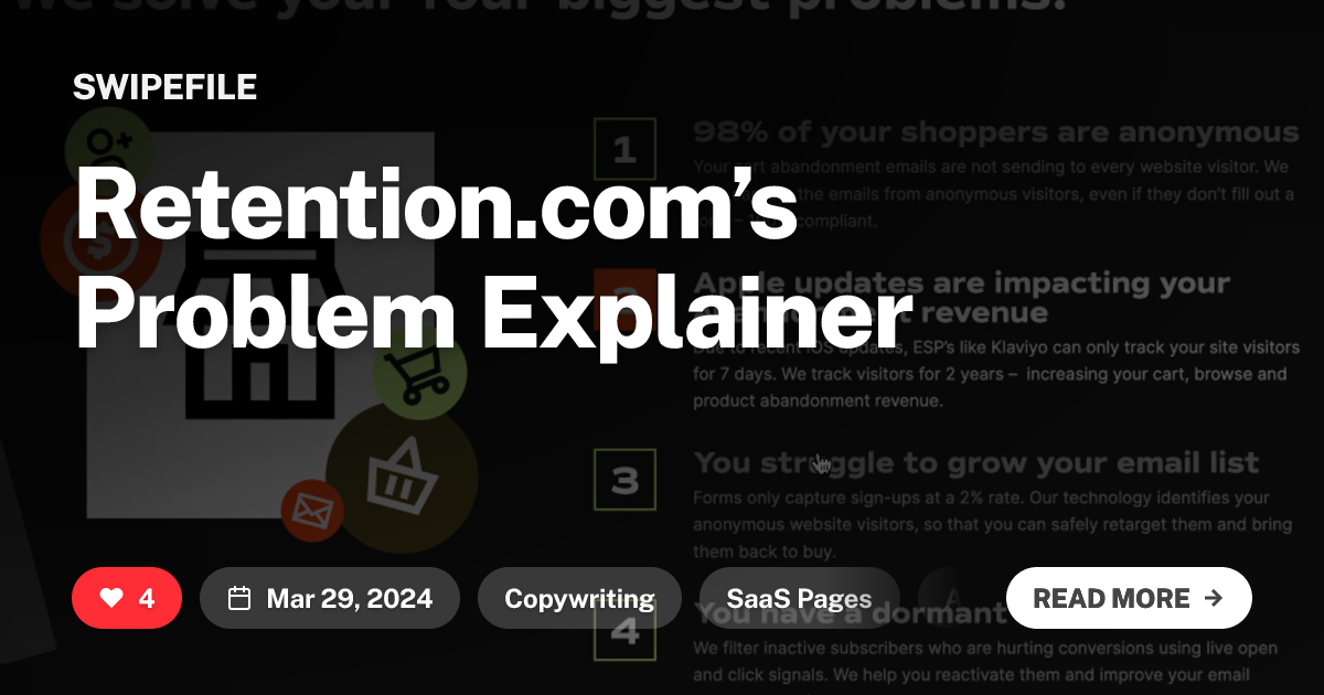 Retention.com’s Problem Explainer | SwipeFile