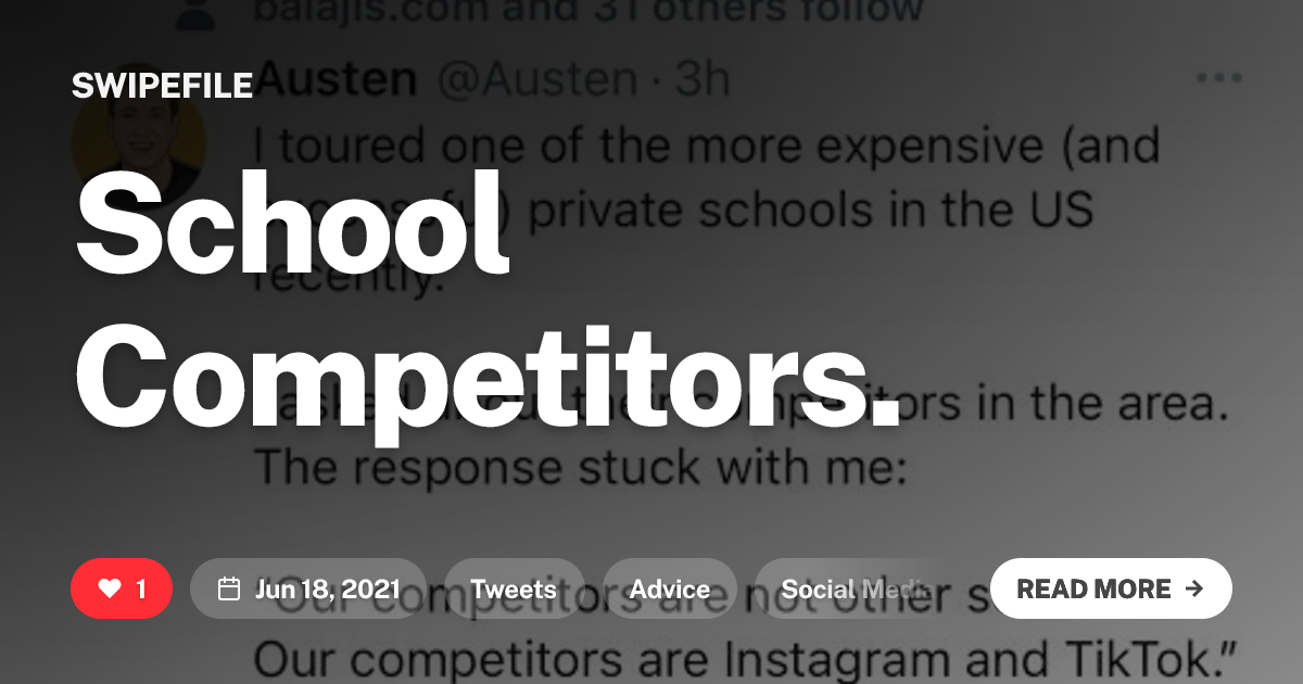 School Competitors. | SwipeFile