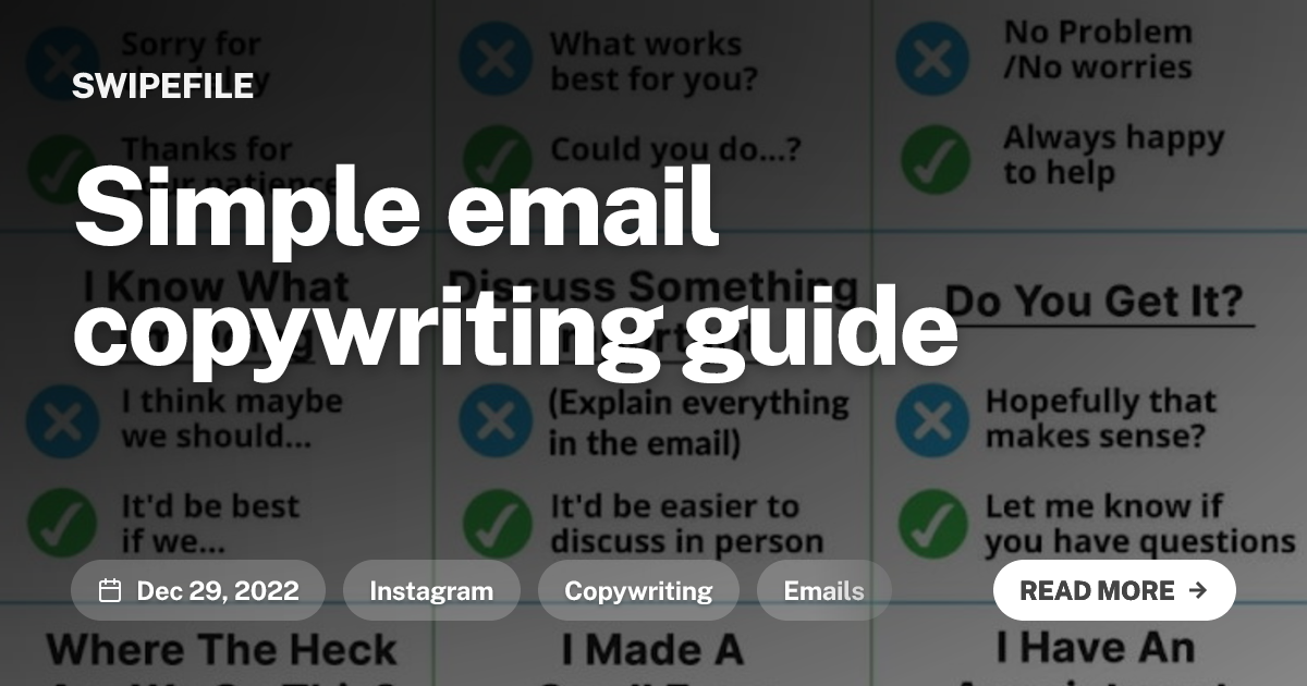 Simple email copywriting guide | SwipeFile