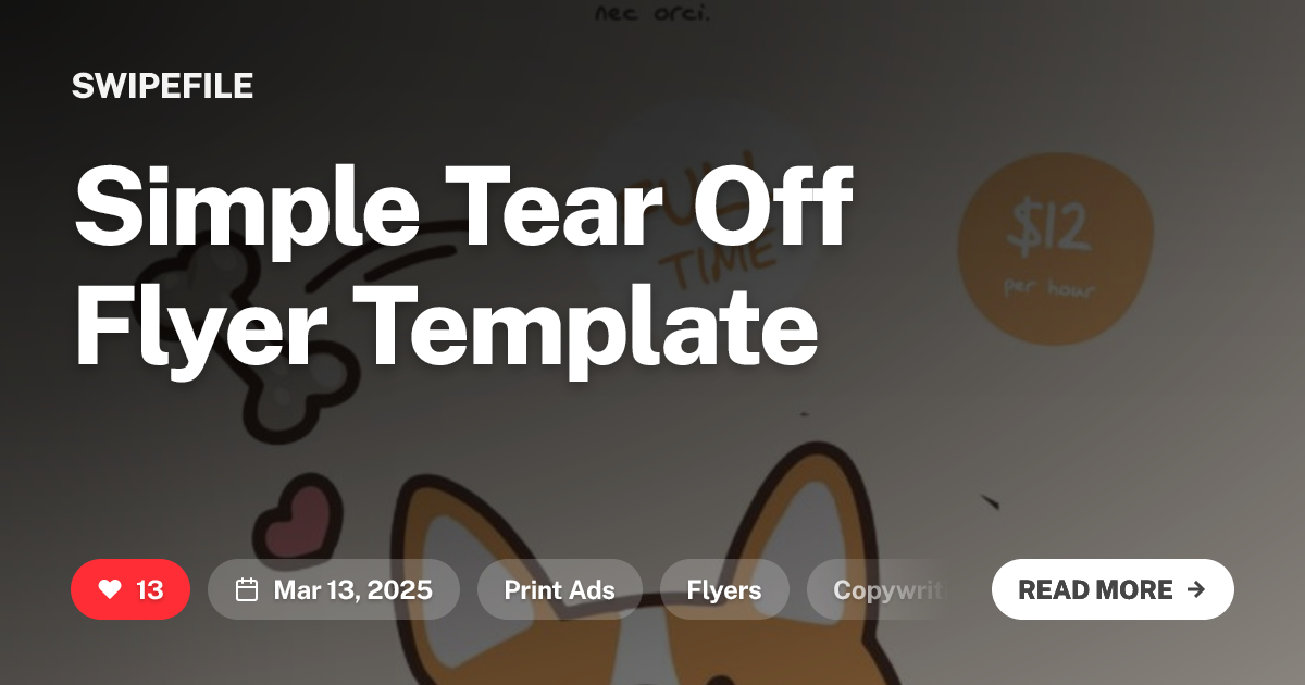 Simple Tear Off Flyer Template | SwipeFile