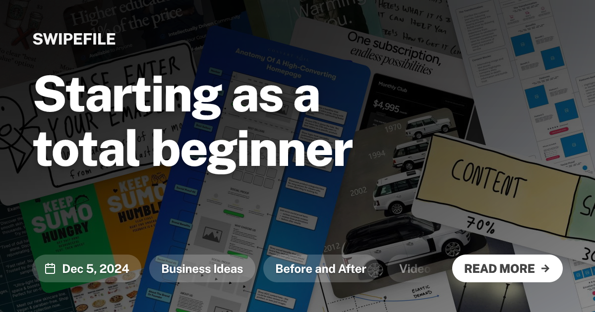 Starting as a total beginner | SwipeFile