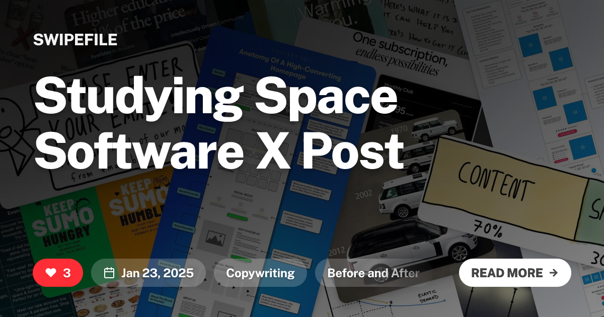 Studying Space Software X Post | SwipeFile