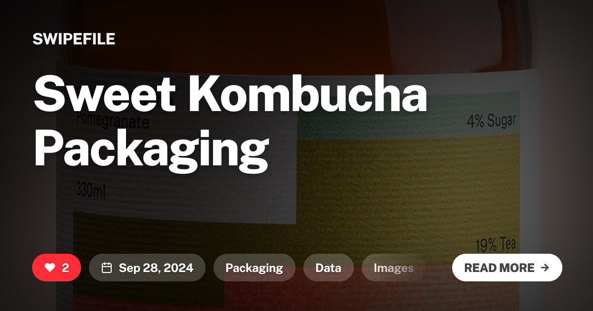 Sweet Kombucha Packaging | SwipeFile