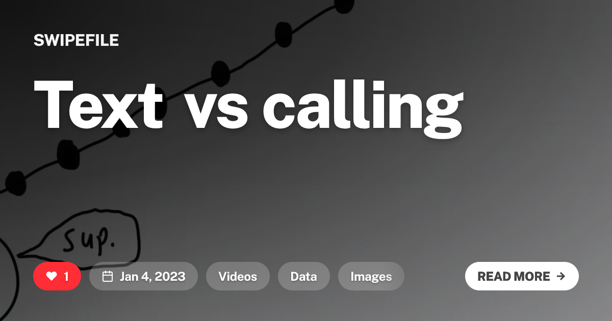Text vs calling | SwipeFile