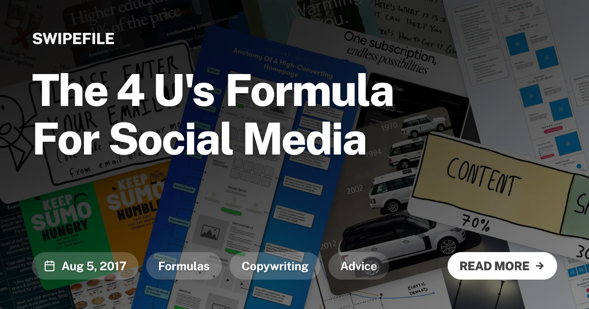 The 4 U's Formula For Social Media | SwipeFile