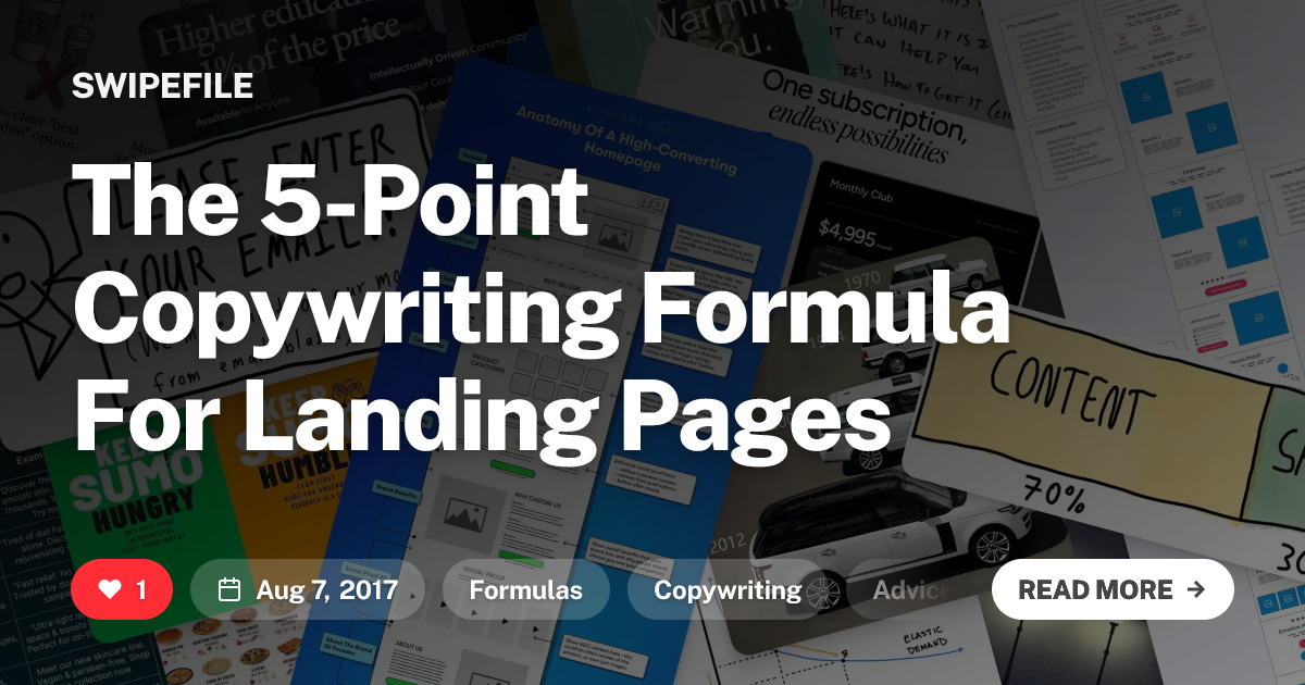 The 5-Point Copywriting Formula For Landing Pages | SwipeFile