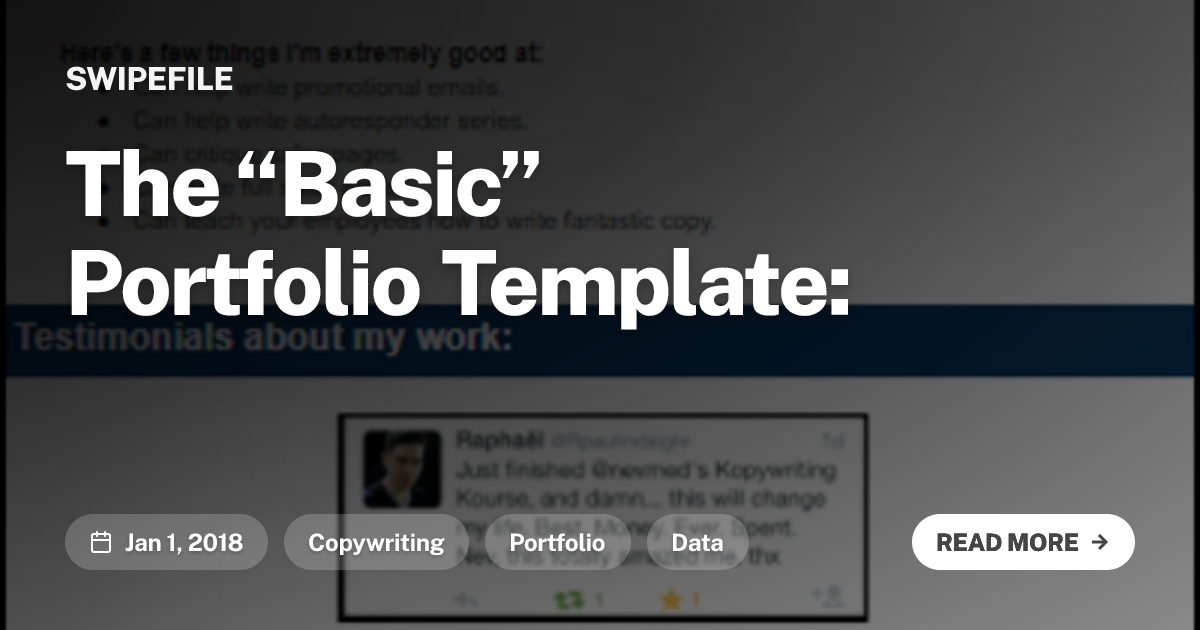 The “Basic” Portfolio Template: | SwipeFile