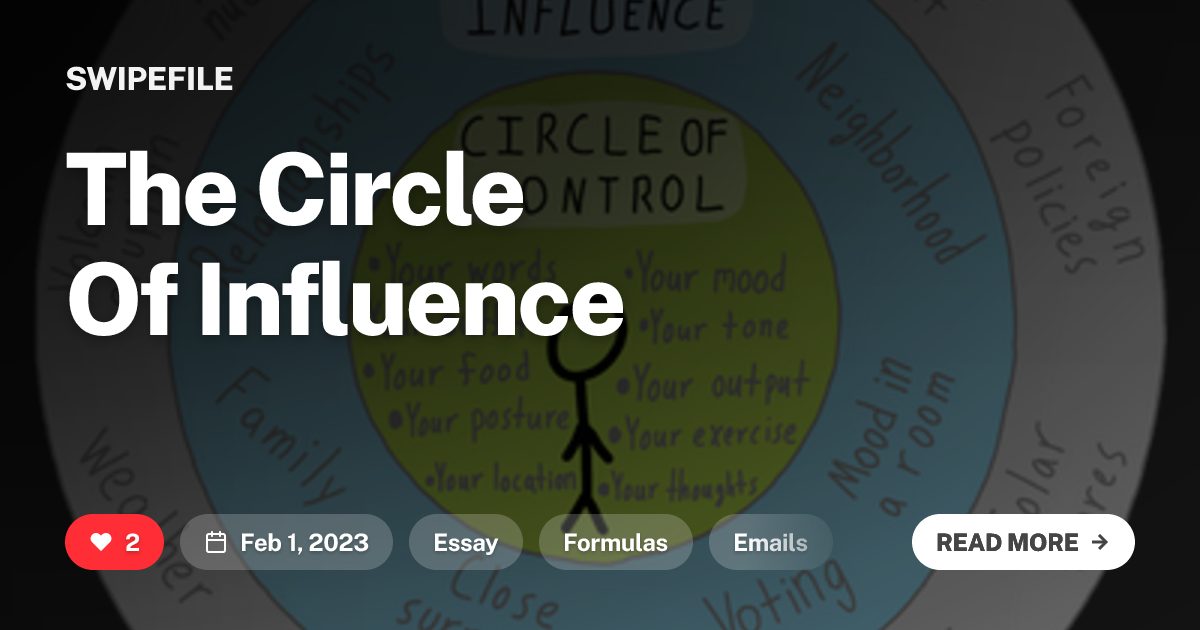 The Circle Of Influence | SwipeFile