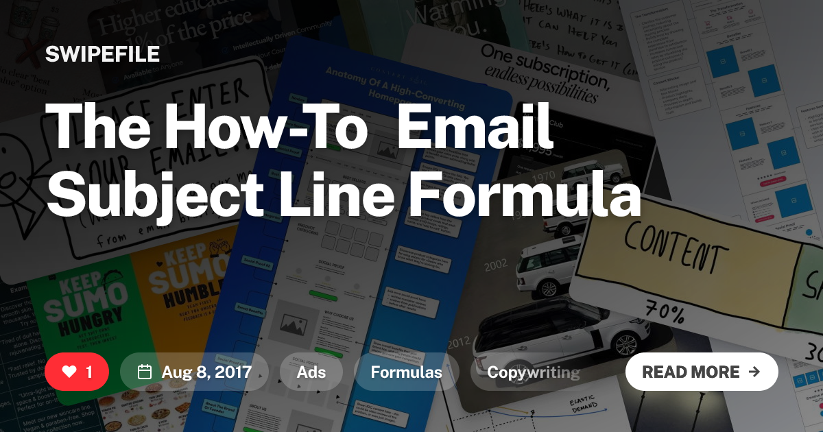 The How-To Email Subject Line Formula | SwipeFile