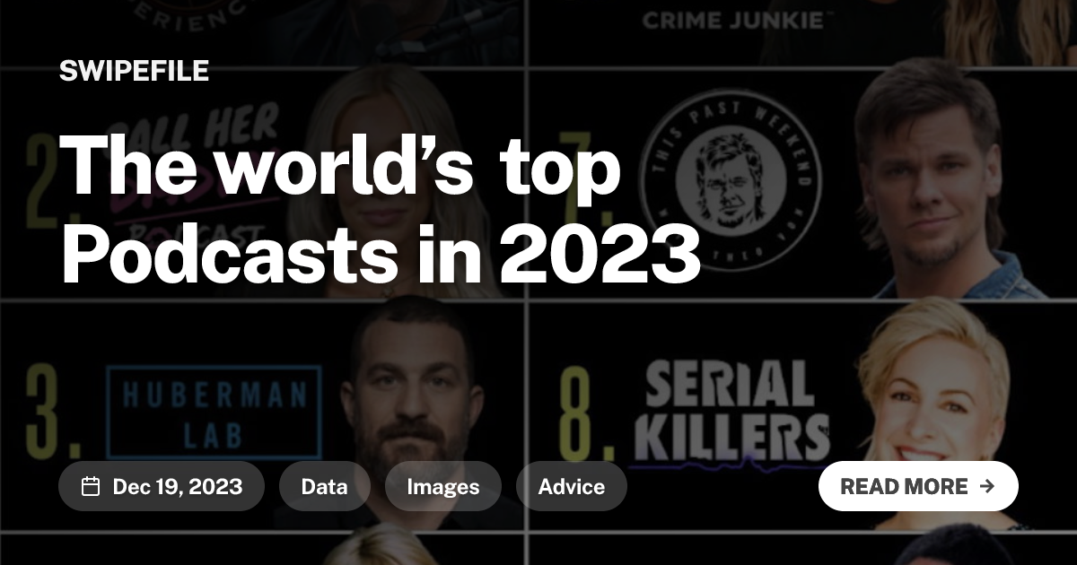 The world’s top Podcasts in 2023 | SwipeFile