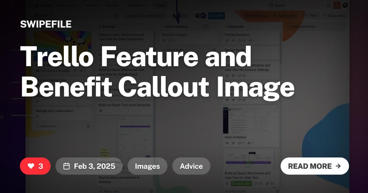 Trello Feature and Benefit Callout Image | SwipeFile