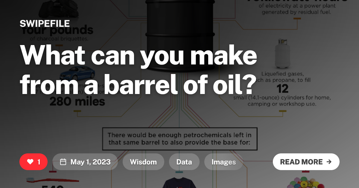 What can you make from a barrel of oil? | SwipeFile