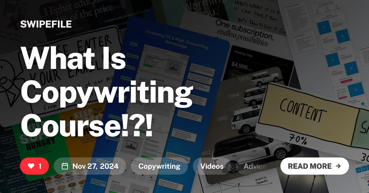 What Is Copywriting Course!?! | SwipeFile