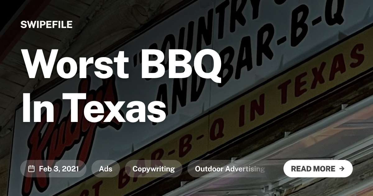 Worst BBQ In Texas | SwipeFile