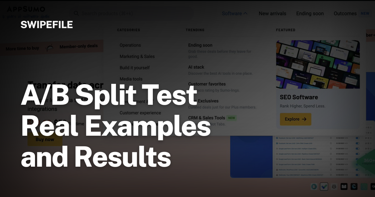 A/B Split Test Real Examples and Results | SwipeFile
