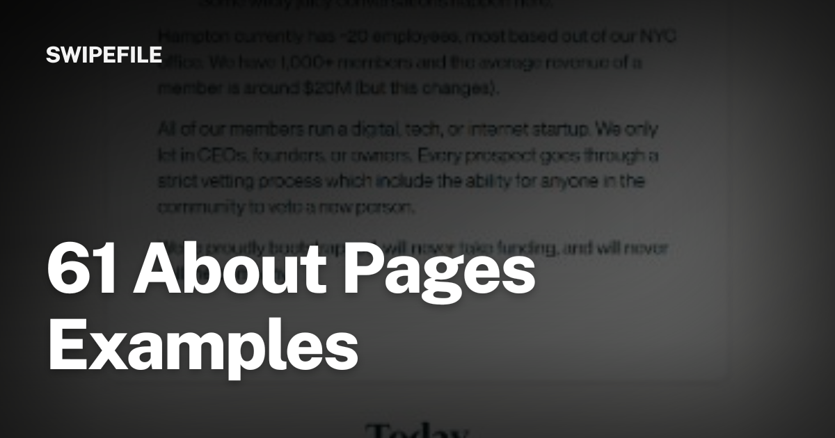 61 About Pages Examples | Swipefile