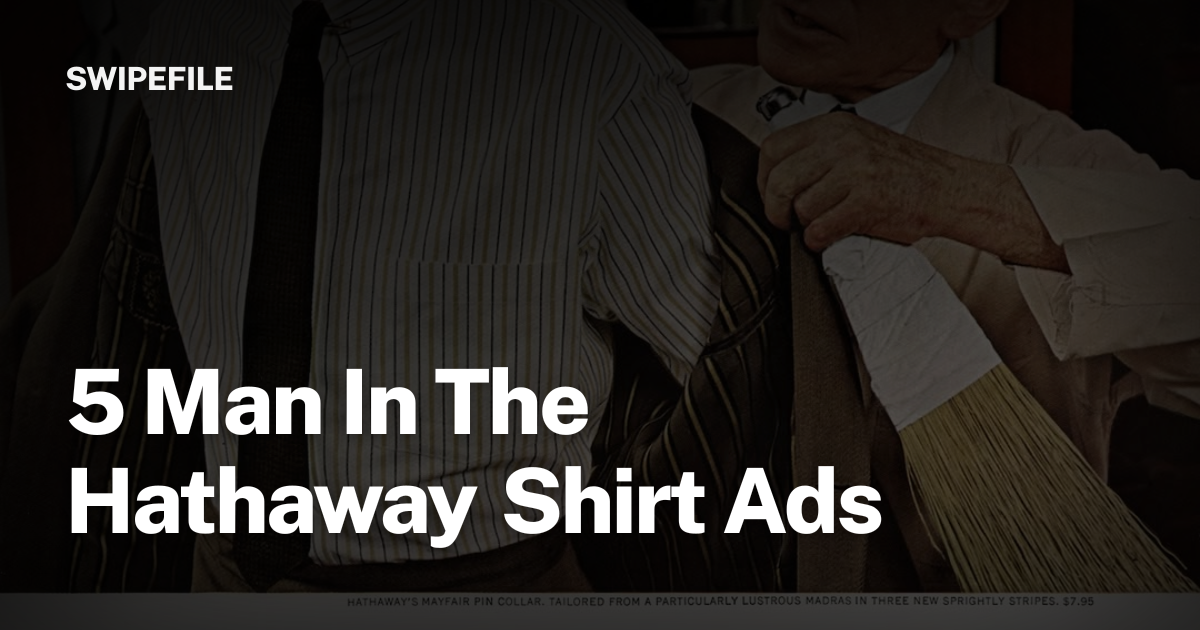5 Man In The Hathaway Shirt Ads | SwipeFile