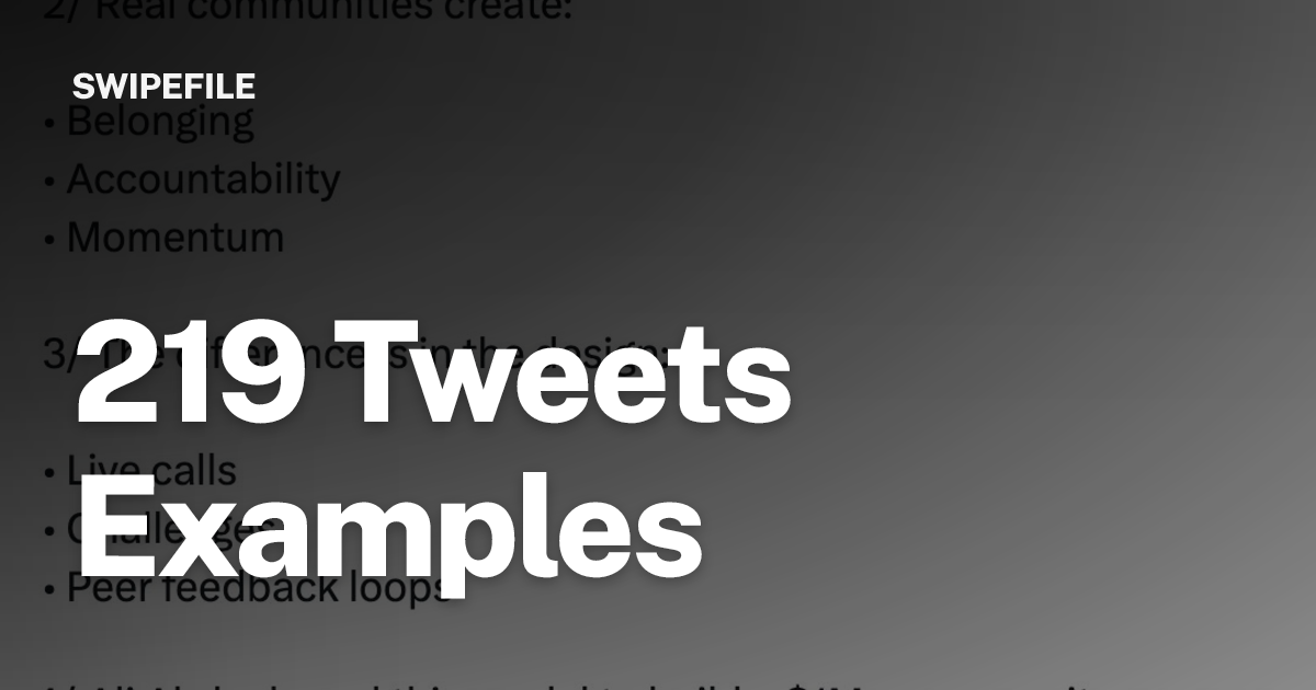 220 Tweets Examples | SwipeFile