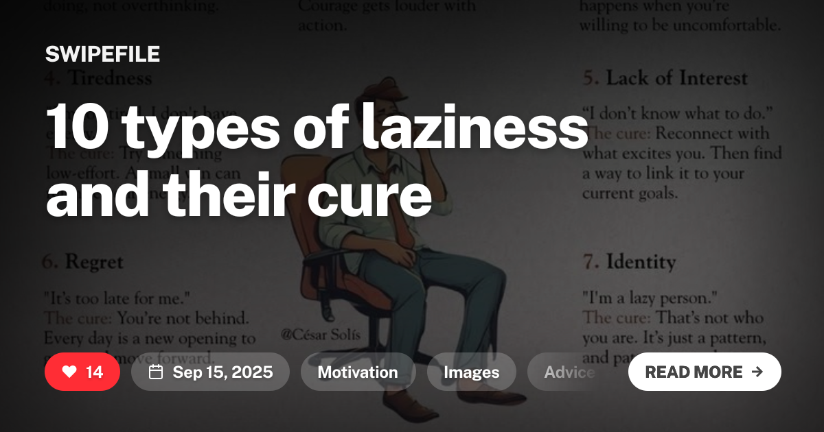 10 types of laziness and their cure | Swipefile