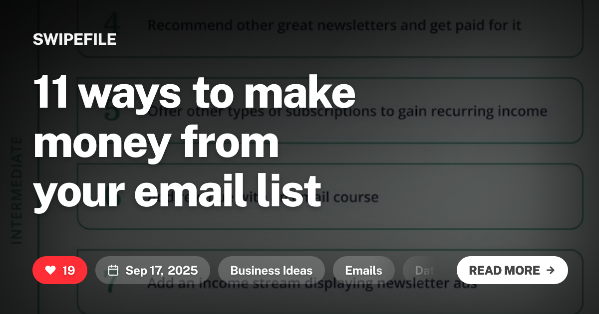 11 ways to make money from your email list | SwipeFile