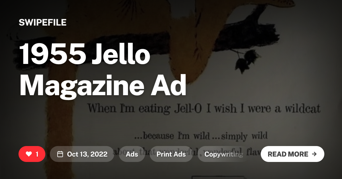 1955 Jello Magazine Ad | SwipeFile