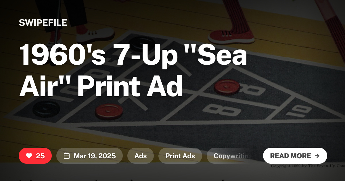 1960's 7-Up "Sea Air" Print Ad | SwipeFile