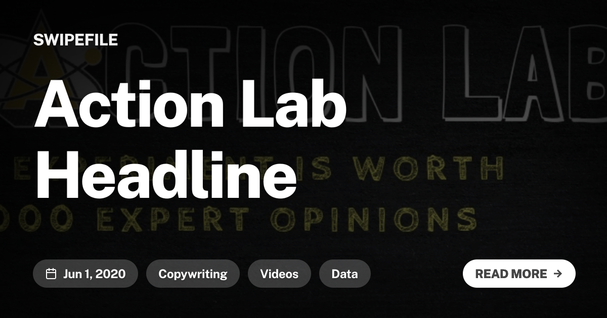 Action Lab Headline | Swipefile