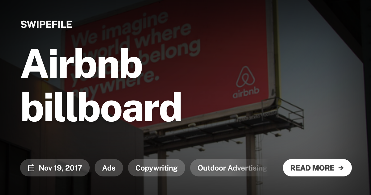 Airbnb billboard | SwipeFile