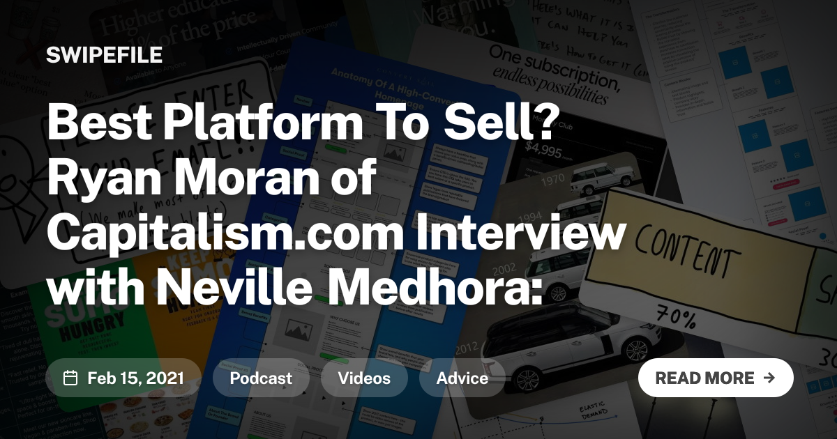 Best Platform To Sell? Ryan Moran of Capitalism.com Interview with ...