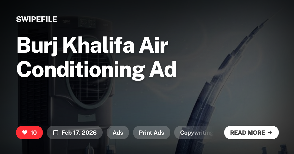 Burj Khalifa Air Conditioning Ad | Swipefile