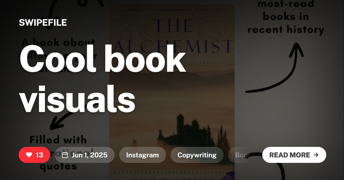 Cool book visuals | SwipeFile