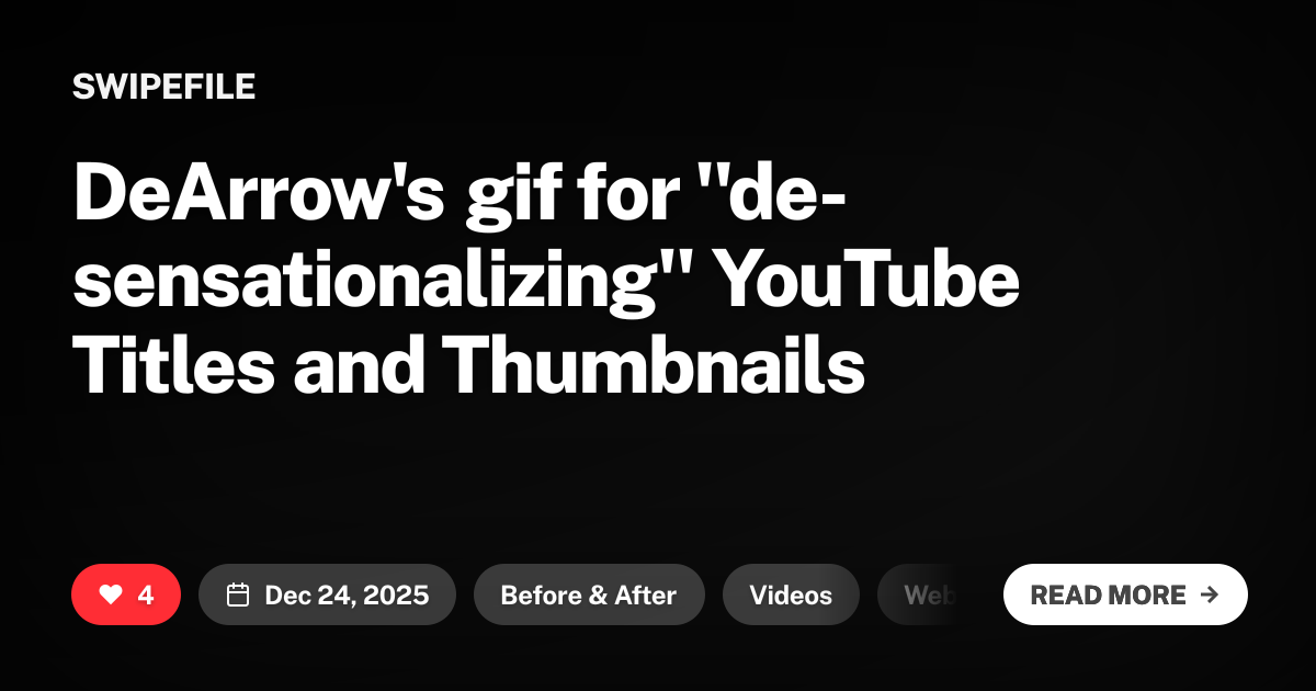 DeArrow's gif for "de-sensationalizing" YouTube Titles and Thumbnails ...