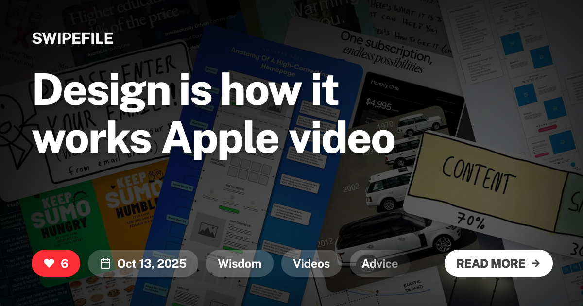 Design is how it works Apple video | SwipeFile