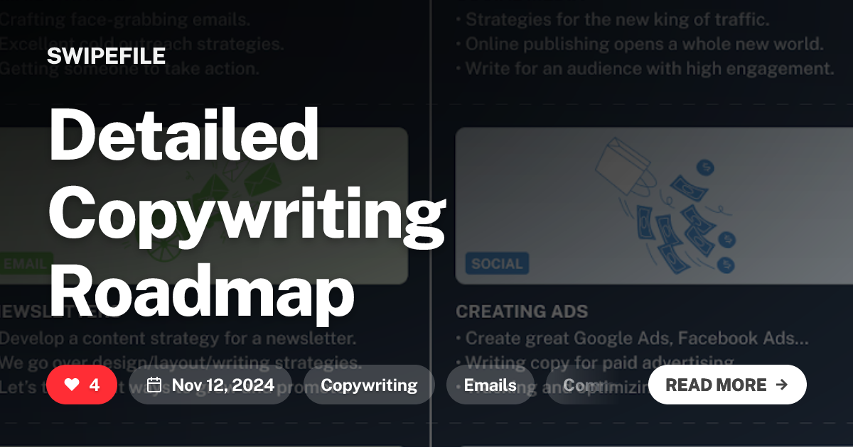 Detailed Copywriting Roadmap | SwipeFile