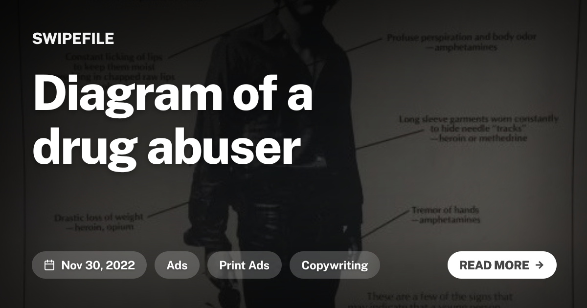 Diagram of a drug abuser | Swipefile