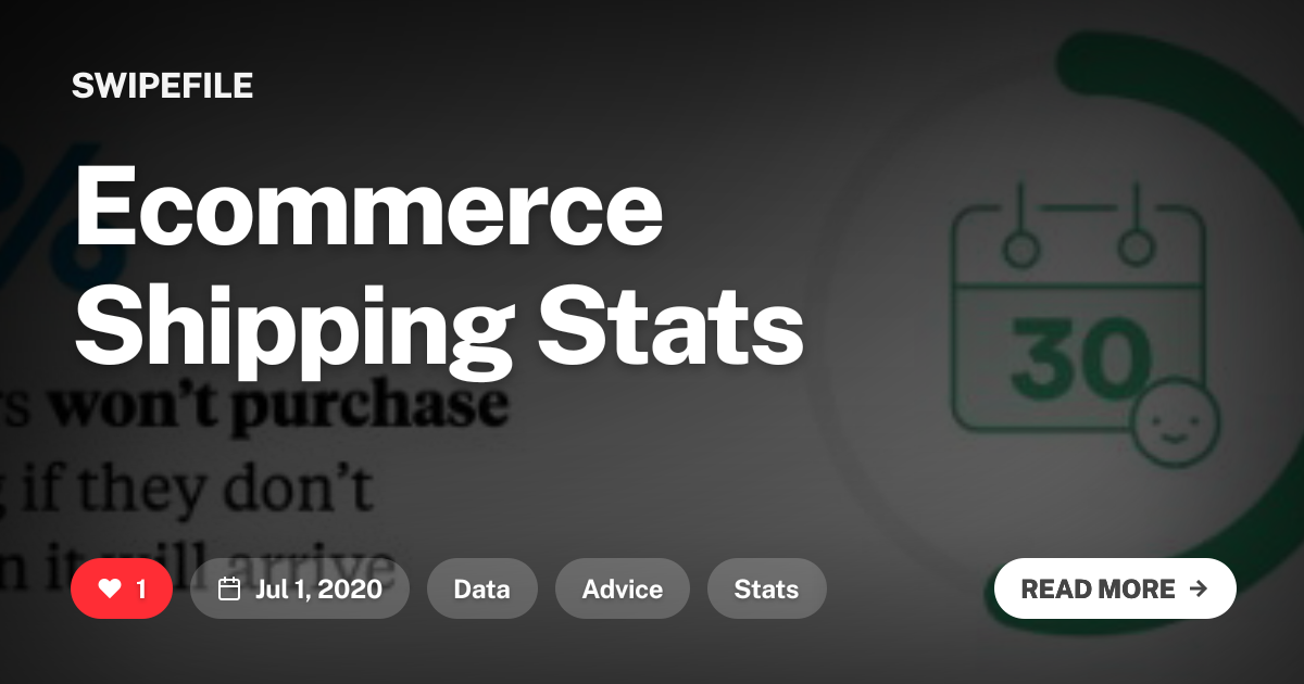 Ecommerce Shipping Stats | SwipeFile