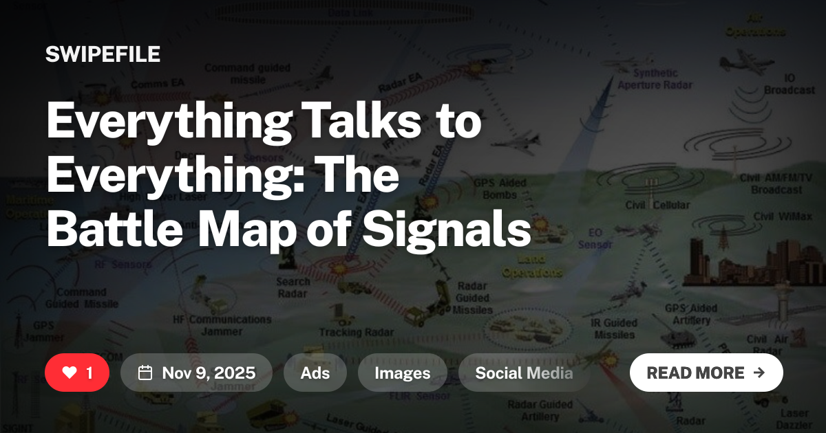 Everything Talks to Everything: The Battle Map of Signals | SwipeFile