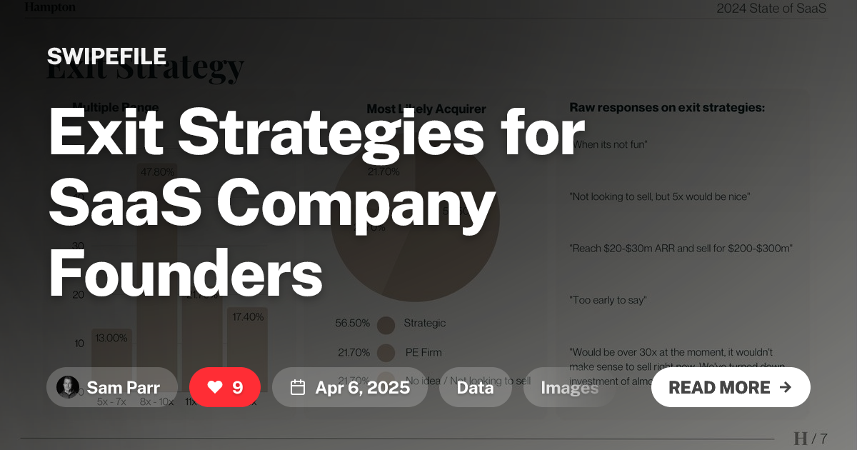 Exit Strategies for SaaS Company Founders | SwipeFile
