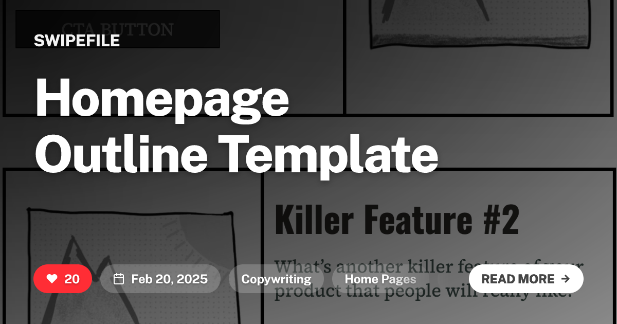 Homepage Outline Template | SwipeFile
