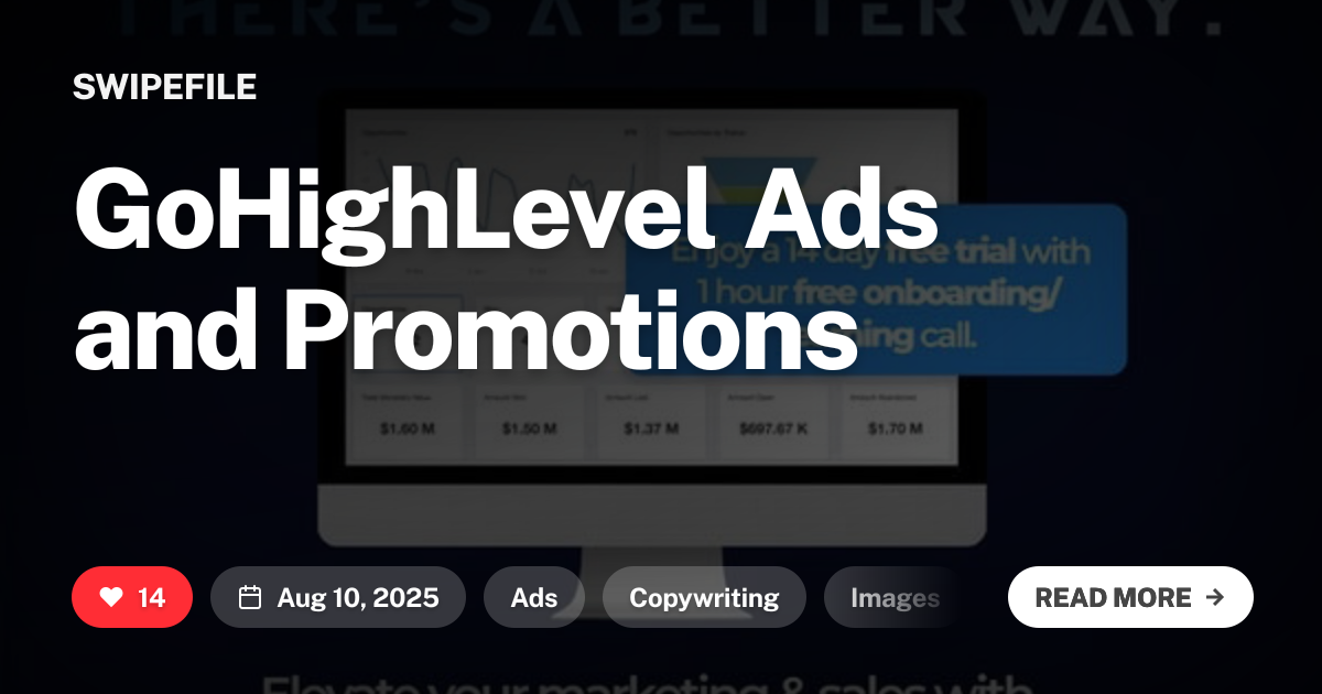 GoHighLevel Ads and Promotions | SwipeFile